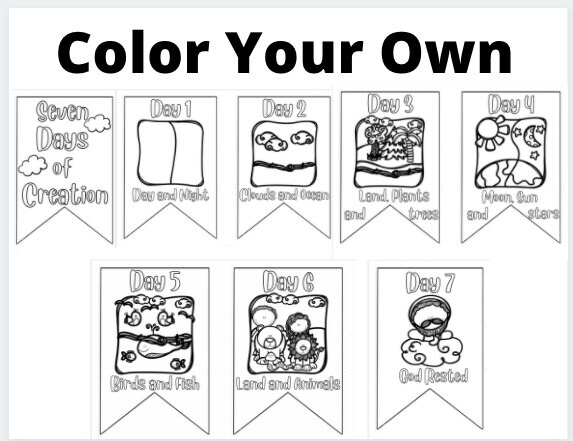 The 7 Days of Creation Banner Printables // Days of Creation ...