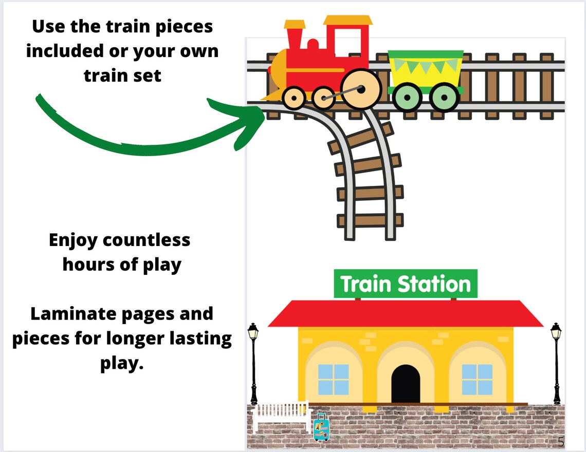 Train Play Mat Printable Set // Cars // Downloads // Trains ...
