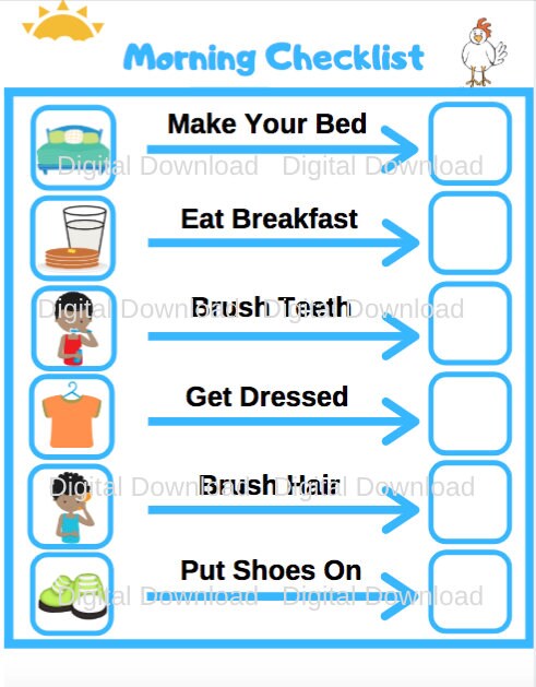 Daily Routine Editable Name Checklilst DIGITAL DOWNLOAD // | Etsy