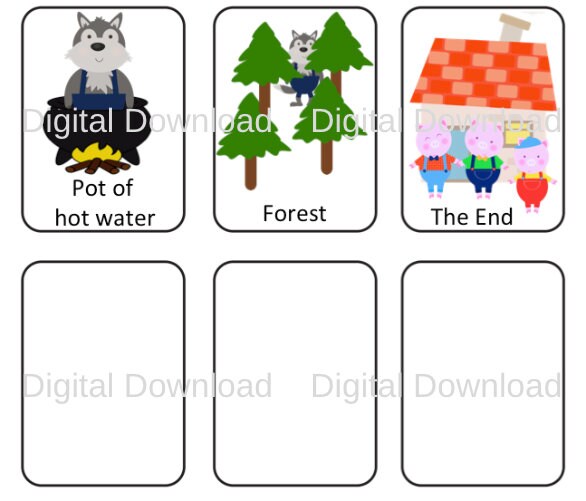 Three Little Pigs Sequencing Cards and Worksheets Digital Download // 3 ...