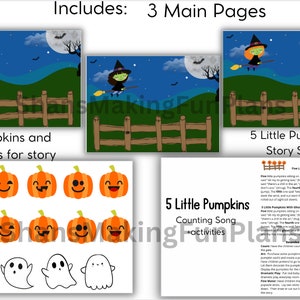 5 Little Pumpkins DIGITAL DOWNLOAD // Halloween Printable // Holiday ...