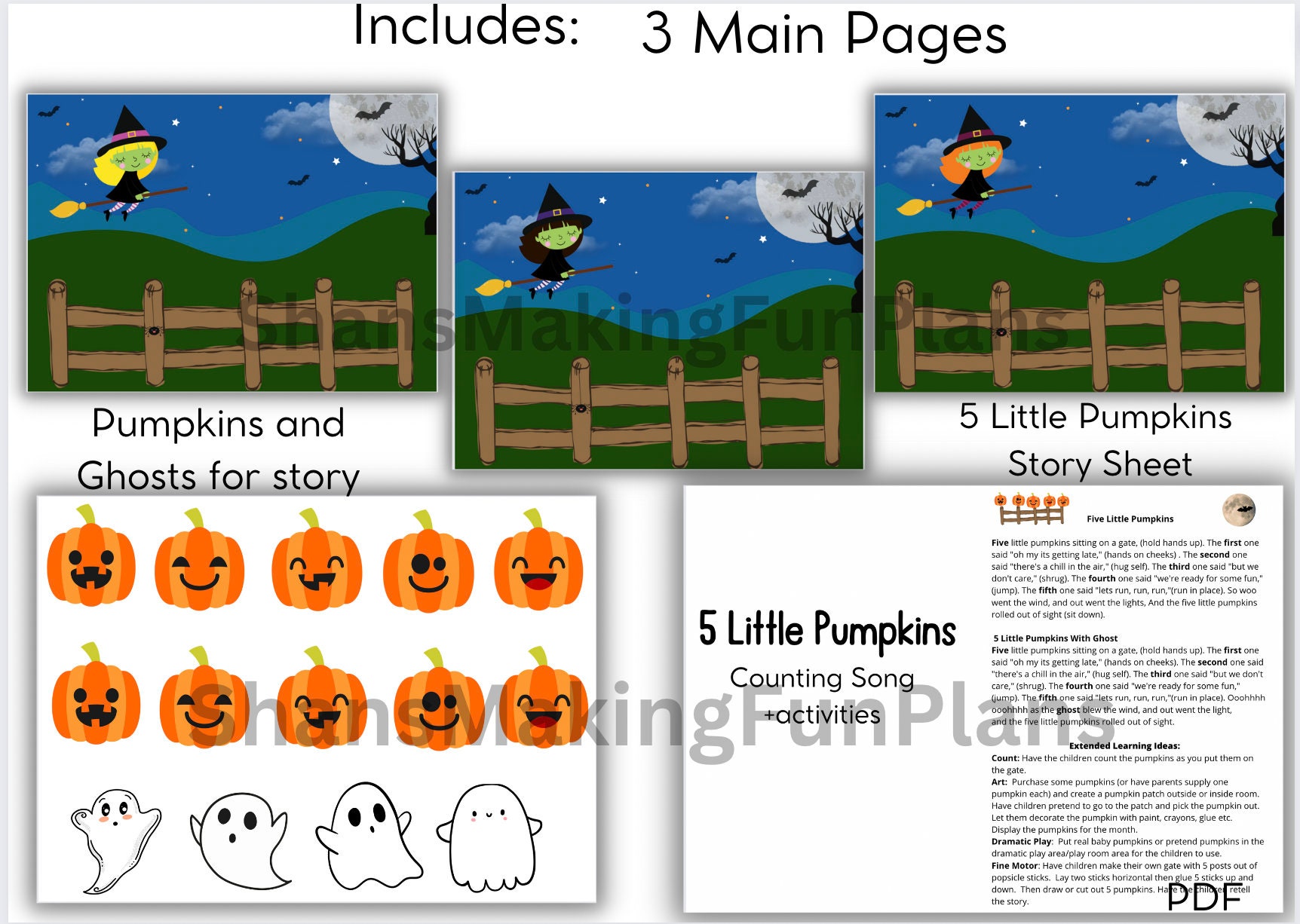 5 Little Pumpkins DIGITAL DOWNLOAD // Halloween Printable // Holiday ...