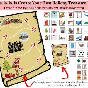 Christmas Treasure Map Santa Map DIGITAL DOWNLOAD // Printable Activity ...