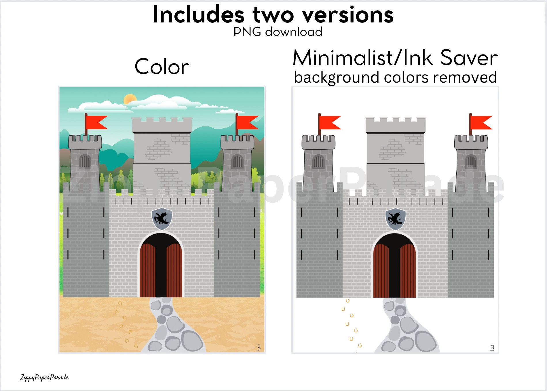 Castle and Dragons Play Mat Printable Set // Castle // Downloads ...