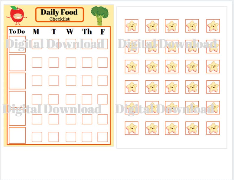 Daily Meal Plan for Kids DIGITAL DOWNLOAD // Daily Food Chart // My ...