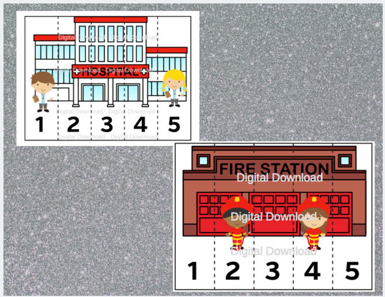 Community Helpers Printable Downloads // Matching Game // Worksheets ...