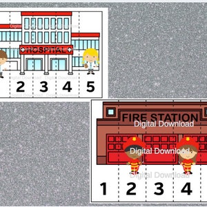 Community Helpers Printable Downloads // Matching Game // Worksheets ...