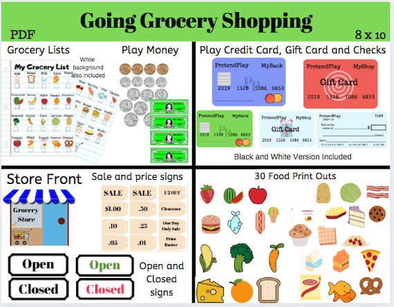 Grocery Store Shop DIGITAL DOWNLOAD // Shopping // Money // | Etsy