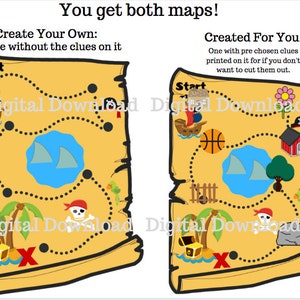 Treasure Map Pirate Map DIGITAL DOWNLOAD // Printable Acitivity ...