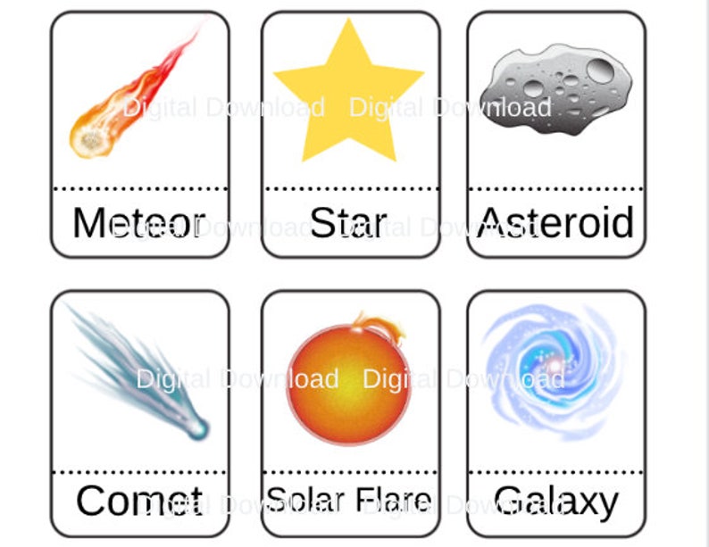 Solar System Flashcards 3 Part Card Set Digital Download // Solar ...
