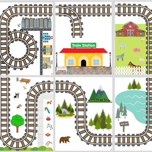 Train Play Mat Printable Set // Cars // Downloads // Trains ...