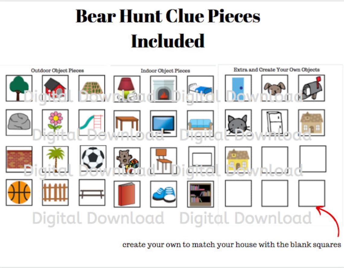 Going on a Bear Hunt Map DIGITAL DOWNLOAD // Printable Acitivity ...