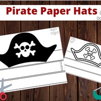 Pirate Paper Hat Set // Pirate Crown // Pirate Hat // Birthday Party ...