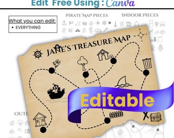 Treasure Map Pirate Map Activity Page DIGITAL DOWNLOAD // Printable ...