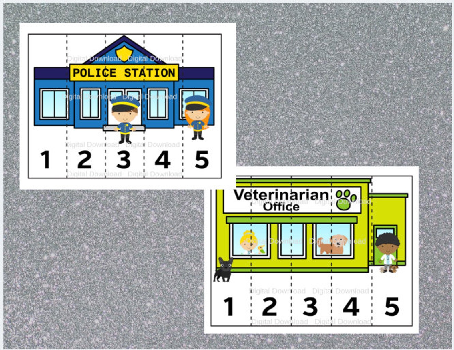 Community Helpers Printable Downloads // Matching Game // Worksheets ...