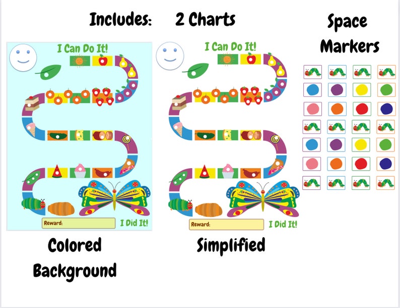 Caterpillar Reward Chart DIGITAL DOWNLOAD // Printable Behavior Chart ...