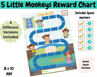 5 Monkeys Chart - Etsy