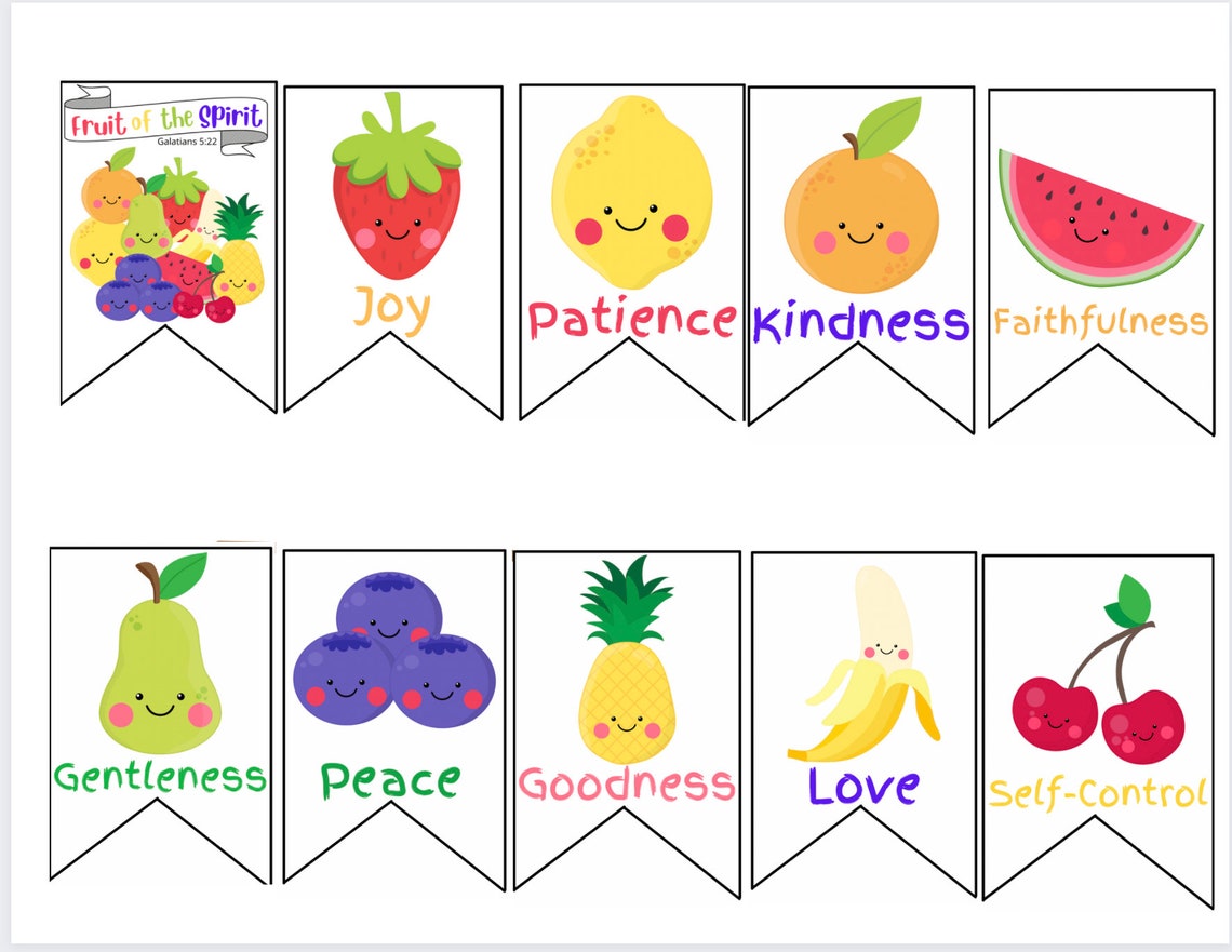 Fruit of the Spirit Banner Printables // Fruit of the Spirit - Etsy
