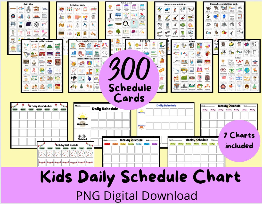 Daily Schedule Chore Chart DIGITAL DOWNLOAD // Daily Jobs - Etsy