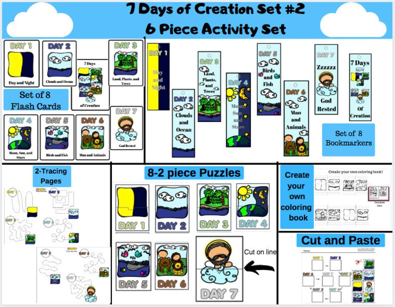 The 7 Days of Creation Set 2 Printables // Days of Creation ...