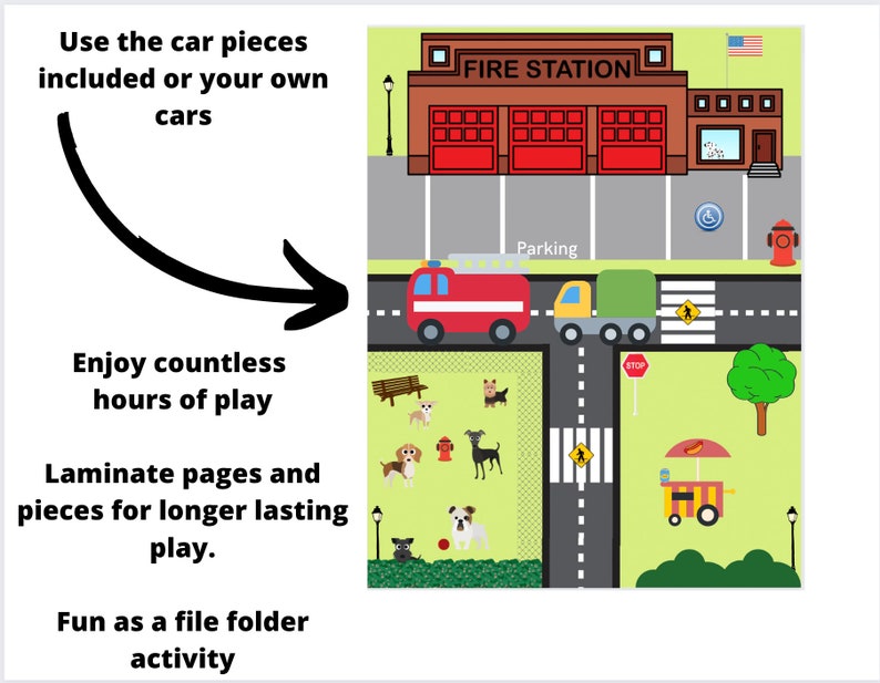 Car Play Mat Printable Set // Cars // Downloads // Roads // - Etsy