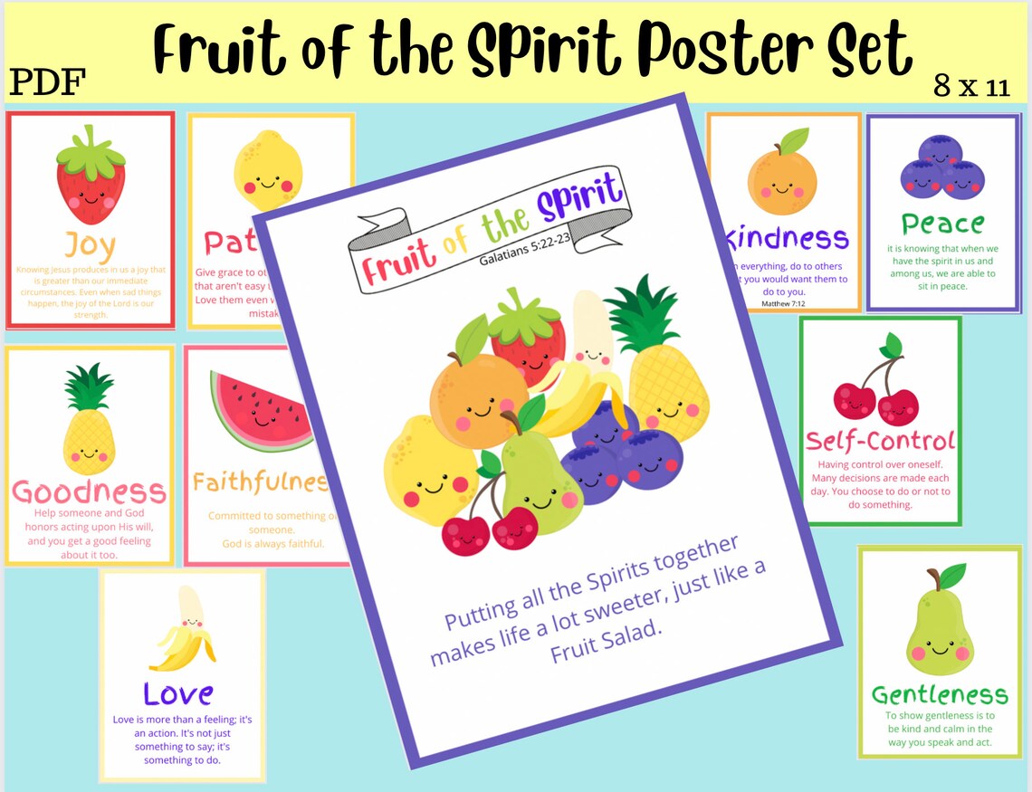 Fruit of the Spirit Posters Printables // Fruit of the Spirit - Etsy Canada