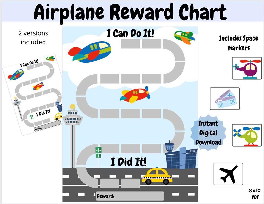Airplane Behavior Chart Reward Chart DIGITAL DOWNLOAD // - Etsy Canada