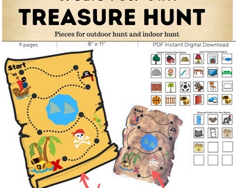 Treasure Map Pirate Map Activity Page DIGITAL DOWNLOAD // Printable ...