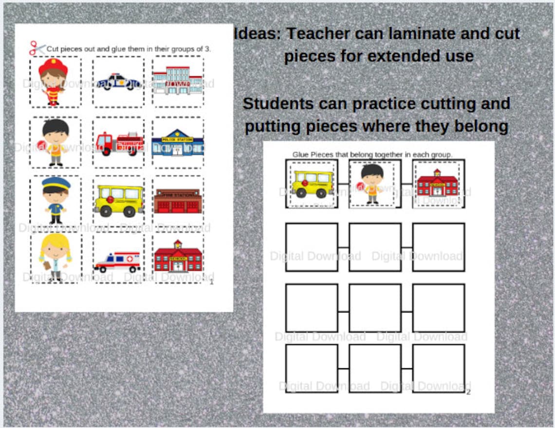 Community Helpers Printable Downloads // Matching Game // - Etsy