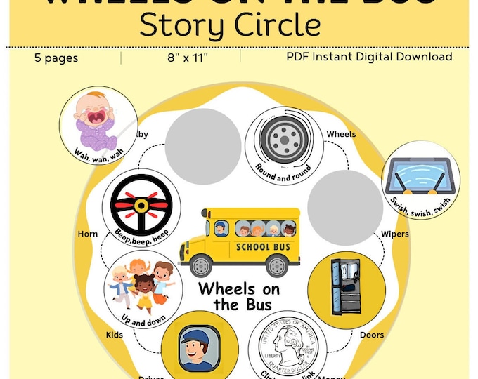 The Wheels on the Bus Printable Visual Matching Activity. Circle Time ...