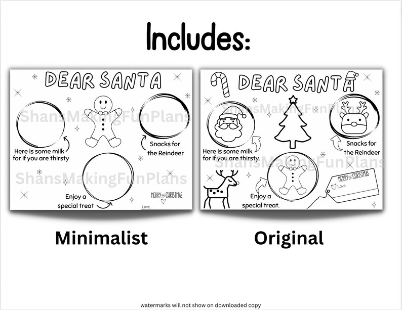 Santa Cookie Tray Coloring Page Download // Printable Activity ...