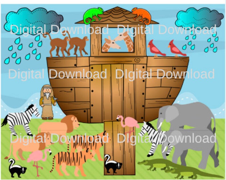Noah's Ark Printable Downloads // Matching Game // Worksheet // Memory ...