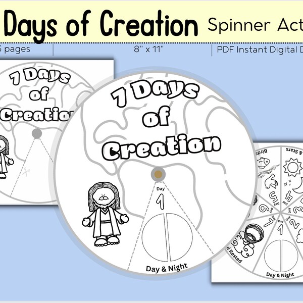 7 Days of Creation Coloring - Etsy