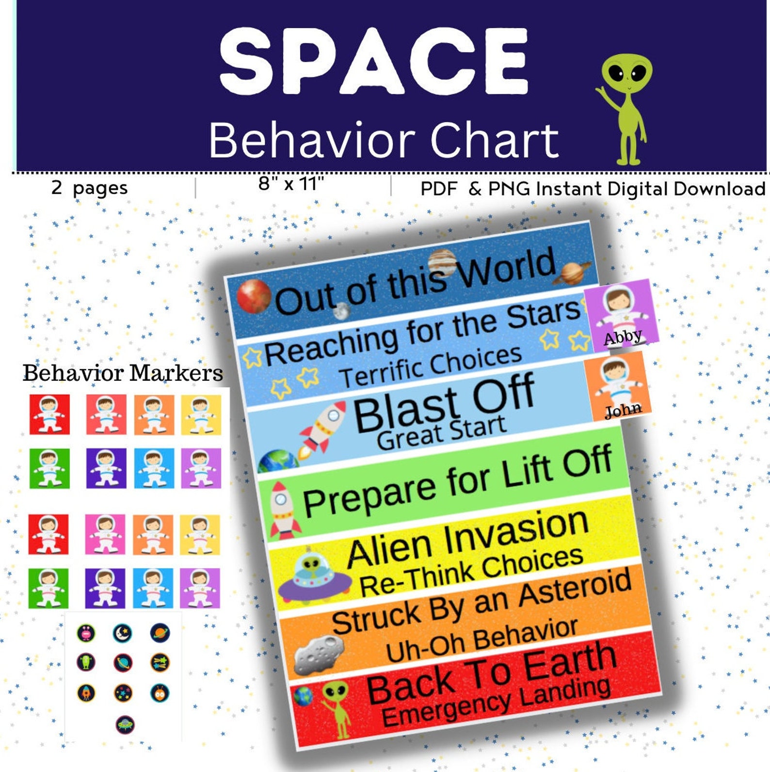 Behavior Chart DIGITAL DOWNLOAD // Printable Behavior Chart // Behavior ...