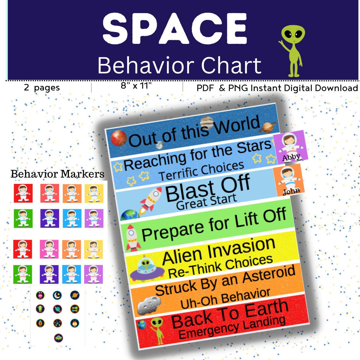 Behavior Chart DIGITAL DOWNLOAD // Printable Behavior Chart // Behavior ...