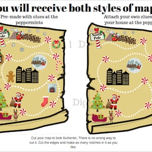 Christmas Treasure Map Santa Map DIGITAL DOWNLOAD // Printable Activity ...