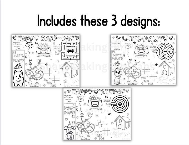 Dog Activity Coloring Pages DIGITAL DOWNLOAD // Printable Activity ...