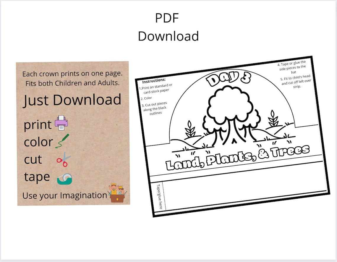 7 Days of Creation Paper Crown Set // Bible Story // Sunday School ...