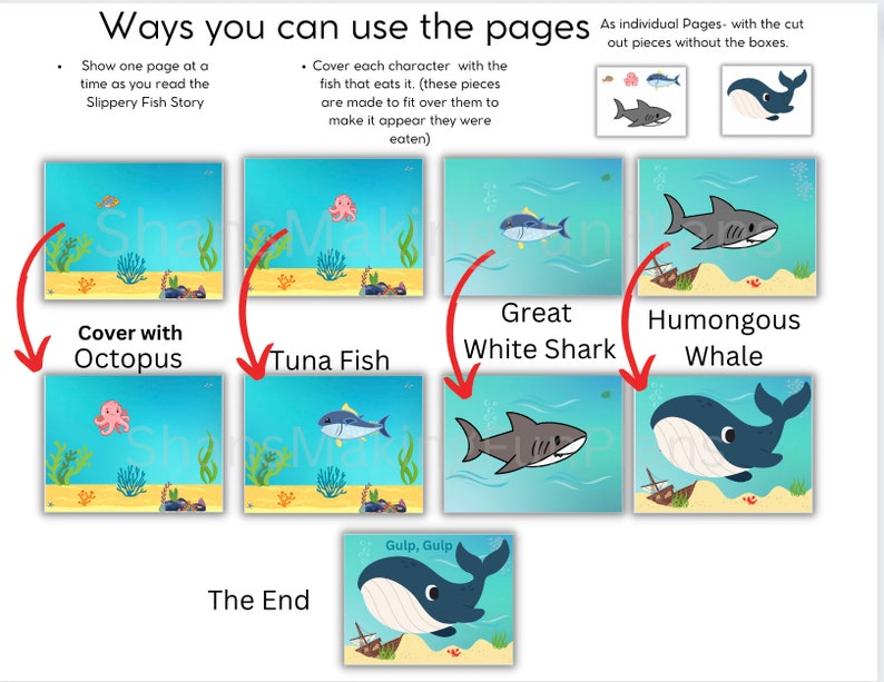 Slippery Fish Printable Set // Ocean // Downloads // Shark // Pretend ...