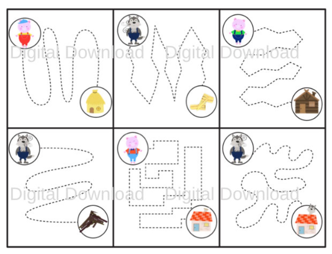 Three Little Pigs Sequencing Cards and Worksheets Digital Download // 3 ...