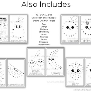 Fruit of the Spirit Activity Dot to Dot Coloring Pages DIGITAL DOWNLOAD ...