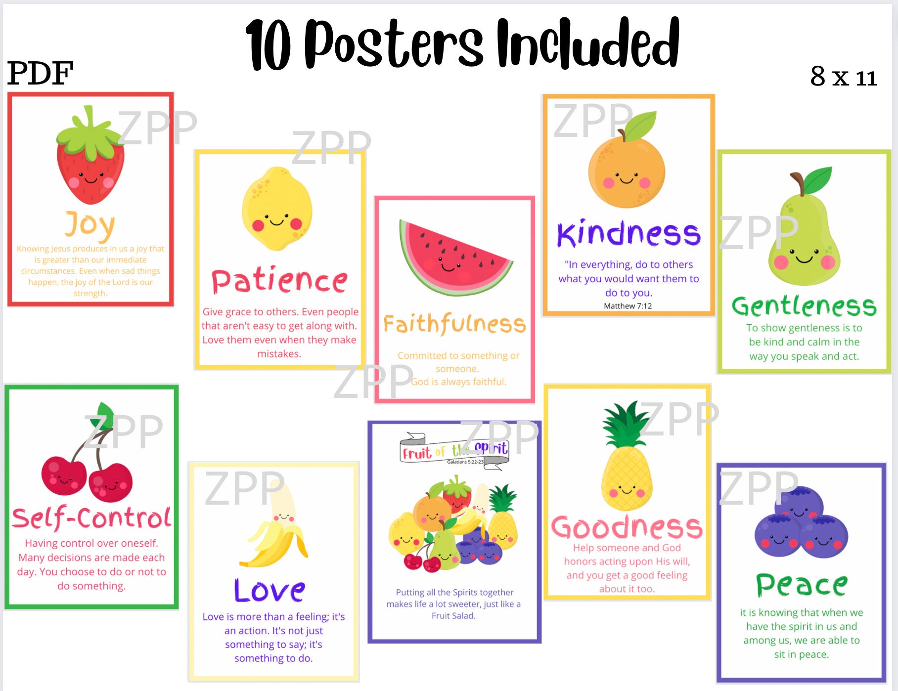 Fruit of the Spirit Posters Printables // Fruit of the Spirit - Etsy