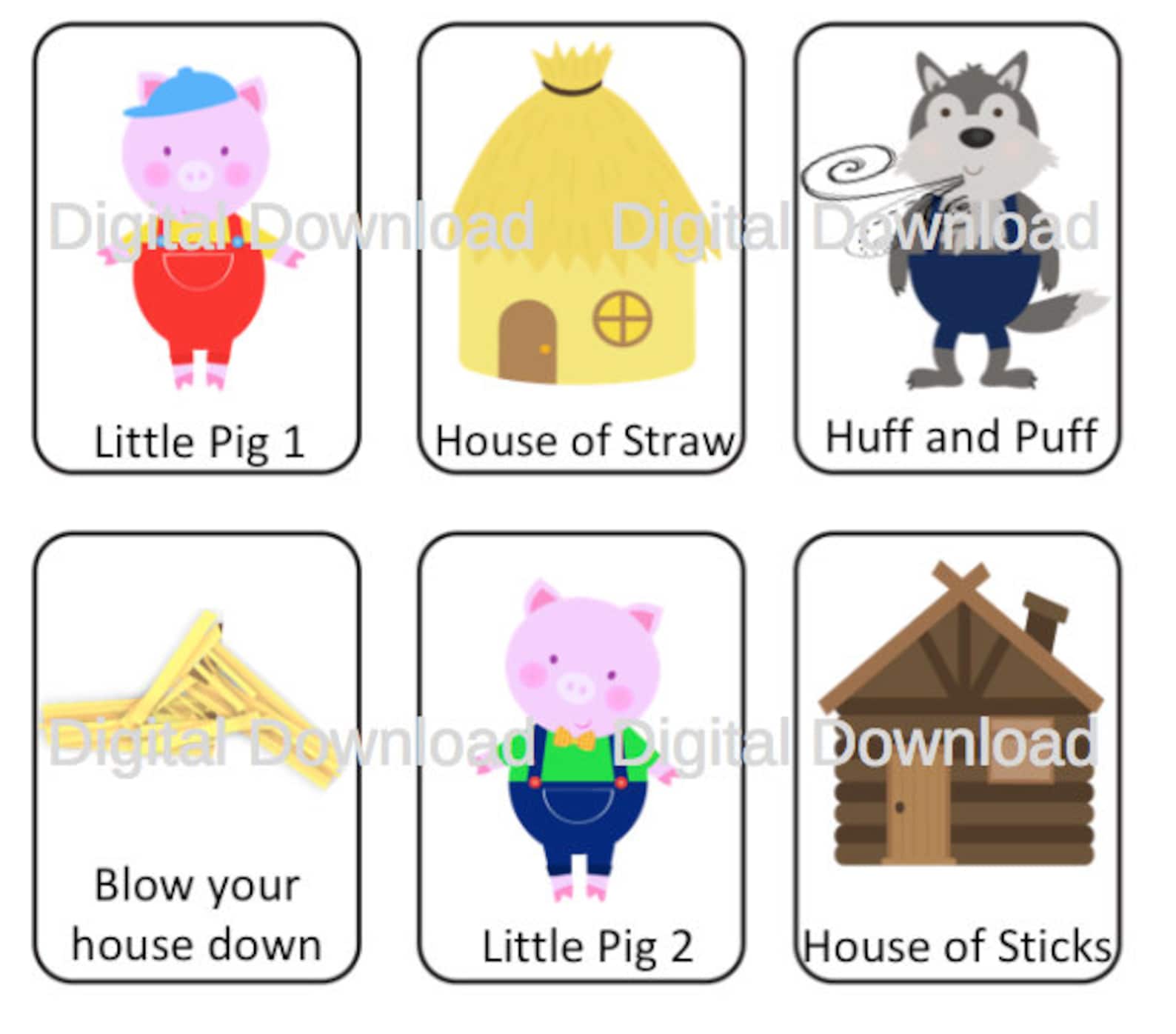Three Little Pigs Sequencing Cards and Worksheets Digital Download // 3 ...
