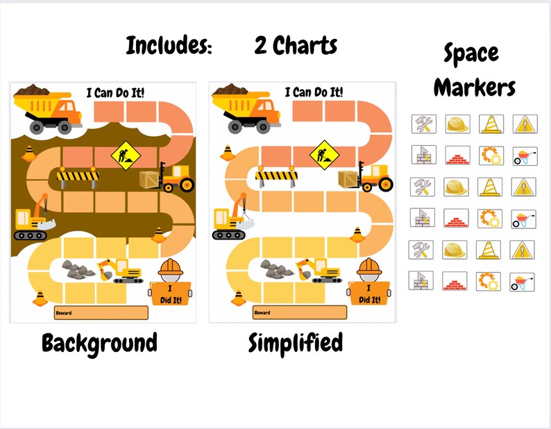 Construction Behavior Chart Reward Chart DIGITAL DOWNLOAD // - Etsy