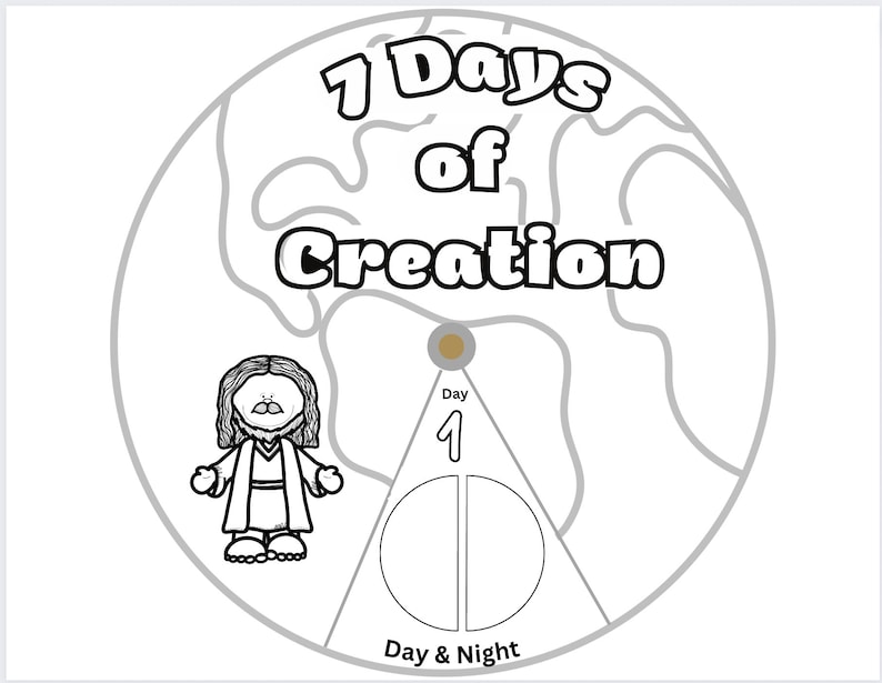 The 7 Days of Creation Spinning Wheel Printables // Days of Creation ...