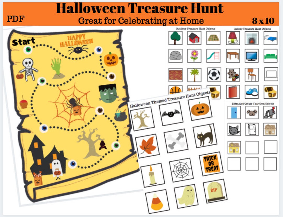 Halloween Treasure Map DIGITAL DOWNLOAD // Printable Acitivity ...