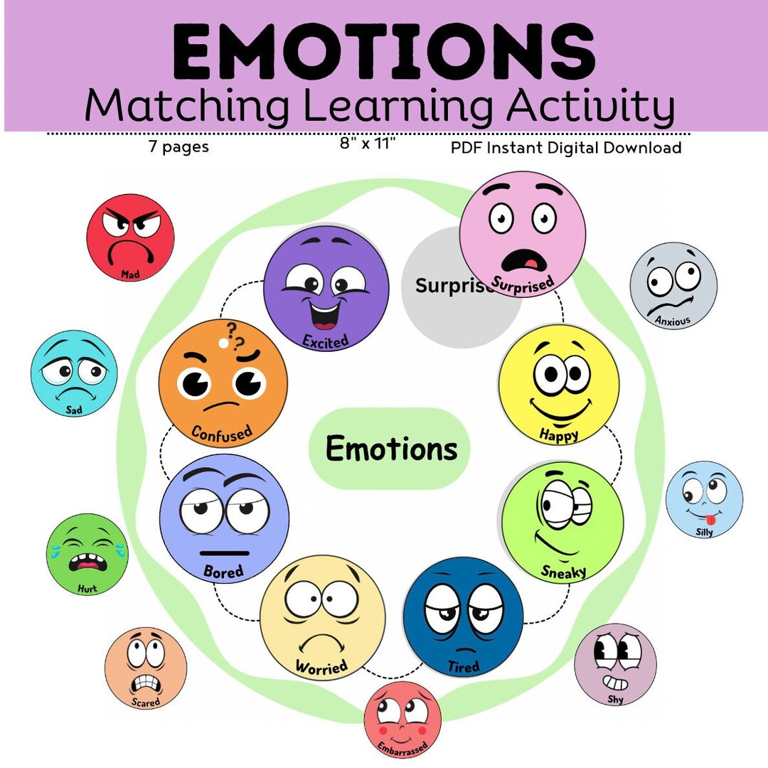 Emotions Matching Activity Digital Download // Matching //preschool ...