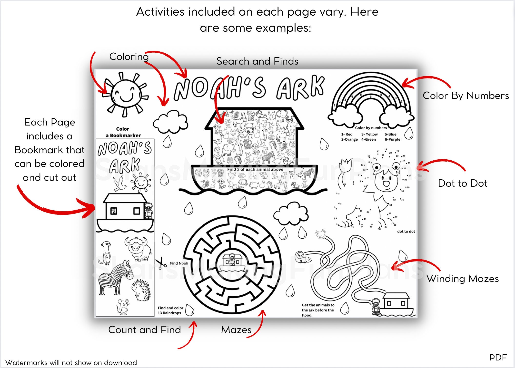 Bible Stories Activity Coloring Pages DIGITAL DOWNLOAD // Printable ...