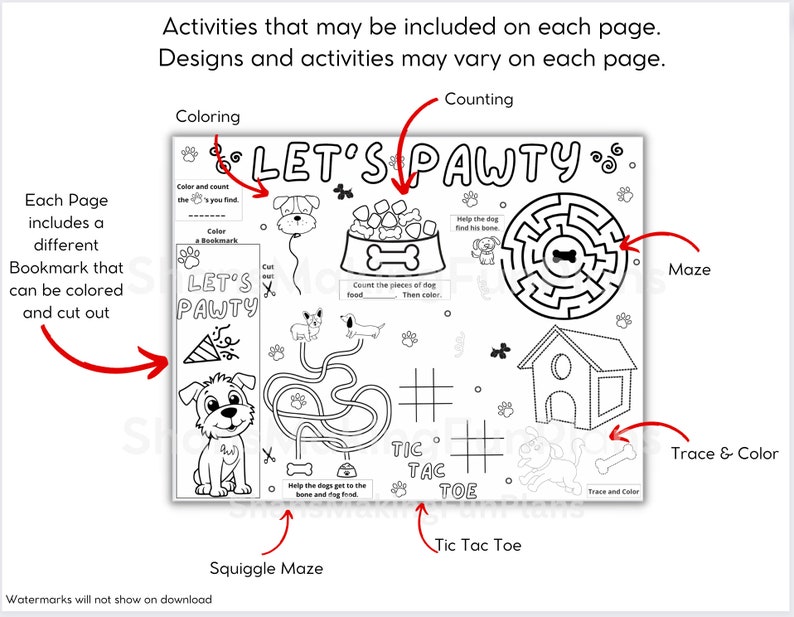 Dog Activity Coloring Pages DIGITAL DOWNLOAD // Printable Activity ...