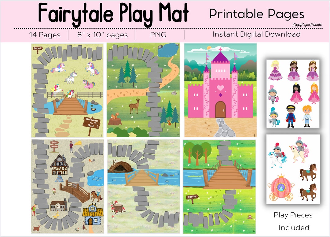 Fairytale Play Mat Printable Set // Castle // Downloads // Unicorns ...